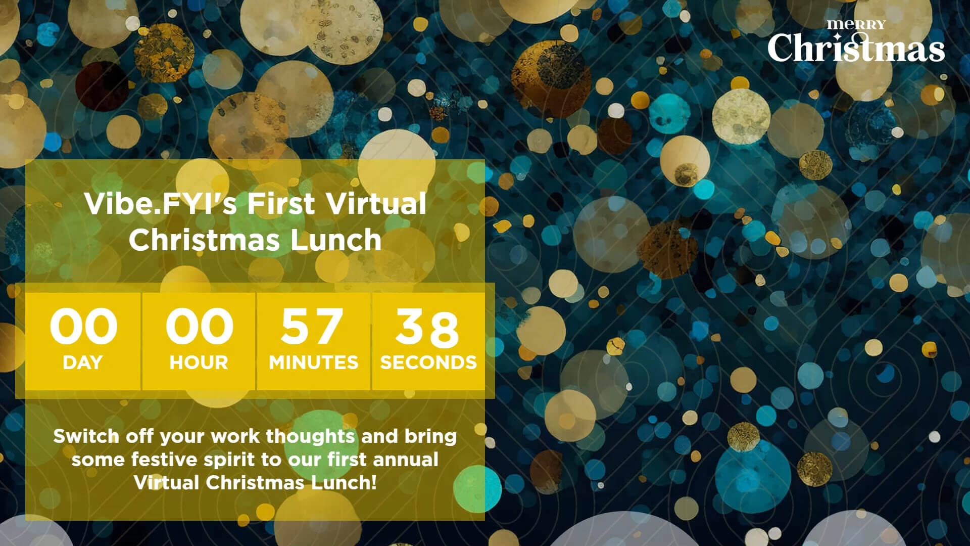 Dynamic Countdown 'Timer' for Workplace Digital Signage | www.vibe.fyi